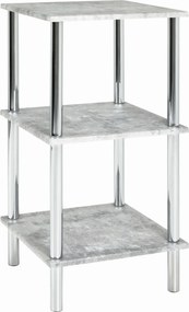 XXXLutz REGÁL, šedá, barvy chromu, ocel, 39/77/39 cm - Online Only regály & police - 001931093603