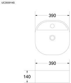 Mereo, Mereo Umyvadlo na desku bez přepadu, 390x390x140 mm, keramické, MER-UC393914S