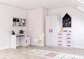 IDZ Komoda SMYK I 4S 02, 80 cm Bílá / Barevné úchytky Barva: Grafit