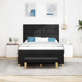 Postel s boxspringem s čelo Černá 200 x 140 cm textil 3344305