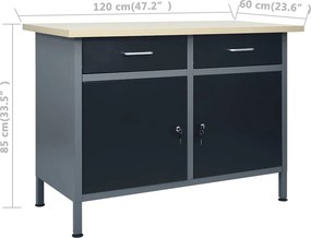 Pracovní stůl se třemi nástěnnými panely 3053428