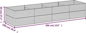 vidaXL Zahradní vyvýšený záhon 386 x 100 x 69 cm cortenová ocel [152005]