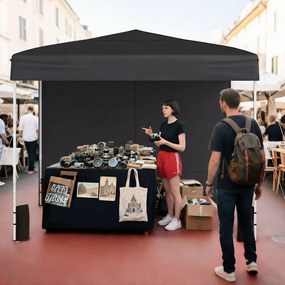 Costway Pavilon Výsuvný skládací pavilon s 4 Odnímatelné boční stěny 3 oddíl