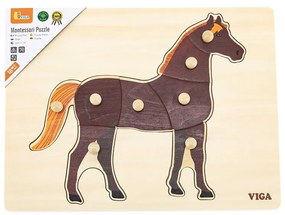 Dětské dřevěné puzzle vkládačka Montessori Viga Kůň