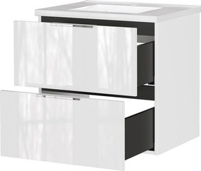 Bílá lesklá závěsná skříňka pod umyvadlo 61x61 cm Celano – Germania