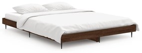 Rám postele hnědý dub 135 x 190 cm kompozitní dřevo