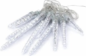 LED vánoční girlanda do interiéru, padající sníh, 1,7 m, ledově bílá, čirý kabel, IP20