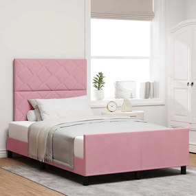 Postel s boxspringem s čelo Růžová 120 x 190 cm samet 3344998
