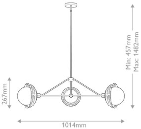 Alora Mood ALM-PERTH3-GD - Lustr na tyči PERTH 3xE14/40W/230V zlatá