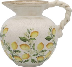 Béžový antik keramický džbán s citróny Limone Blossom - 20,5*18,5 cm