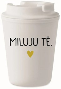 MILUJU TĚ. - bílý termohrnek 300 ml