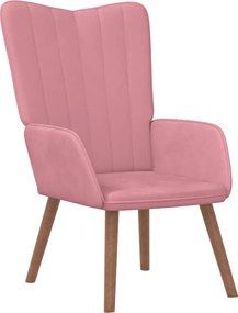 Relaxační křeslo růžové samet 327659