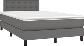 Box spring postel s matrací šedá 120x200 cm umělá kůže 3141117