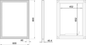 Sapho Sapho, GANO zrcadlo s LED osvětlením 60x80cm, černá