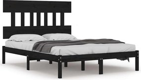 Rám postele černý masivní dřevo 200 x 200 cm 3104762