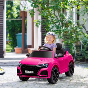 HOMCOM Dětské Elektrické Auto +3 roky Audi RS Q8 Licencované 6V Baterie 2 Motory Dálkové Ovládání MP3 Hudba Klakson Světla Max Rychlost 3km/h 101x62x…