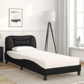 Postel s matrací Hvar černá 90 x 190 cm umělá kůže 3208689