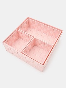 Sinsay - Pletené organizéry 4 pack - pastelová růžová