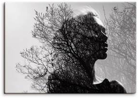 Malvis ® Obraz silueta dívky se vzorem stromu Velikost: 150x100 cm