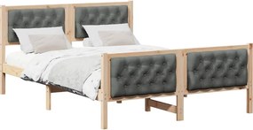 Rám postele s čelo Tmavě šedá 140 x 200 cm Masivní borové dřevo 3394289