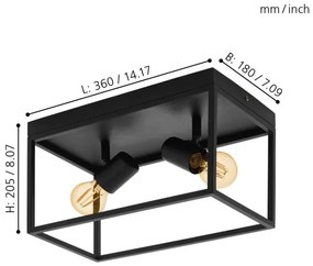 Eglo 98332 - Stropní svítidlo SILENTINA 2xE27/40W/230V