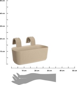 ZÁVĚSNÝ PLASTOVÝ KVĚTINÁČ LINE 21X29X19 CM BÉŽOVÁ