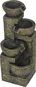 Zahradní fontána Vodní fontána Fontána, nastavitelná rychlost, 25 x 24 x 60 cm, černá
