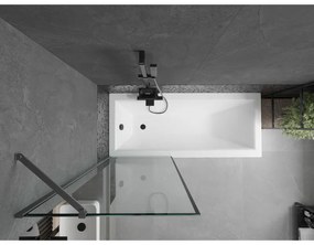 Mexen Next, 1-křídlová vanová zástěna 70 x 150 cm, 6mm čiré sklo - černý vzor, ​​grafitová, 895-070-000-00-70-95