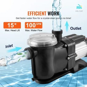 Čerpadlo pro nadzemní bazén jednorychlostní 1,12 kW 378,5 l/min 2850 ot./min UL