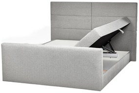 Kontinentální postel s úložným prostorem 160 x 200 cm šedá ARISTOCRAT Beliani