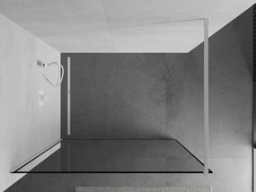 Mexen Kioto, Walk-In sprchová zástěna 100 x 200 cm, 8mm sklo čiré/černý vzor, bílý profil, 800-100-101-20-70