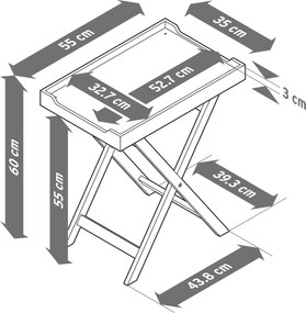 Tchibo - Odkládací stolek s polycementovým podnosem - barva: šedá