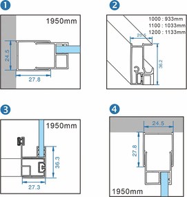 BPS-koupelny Obdélníkový sprchový kout HYD-OK104C 120x90 zlatý kartáčovaný/transparent - bez vaničky
