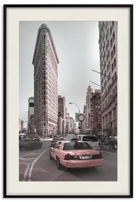 Plakát Městský Pohyb - architektura města New York na pozadí aut