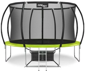 Zahradní trampolína Premium s skákací sítí 366 cm Jump Hero 12FT zelená