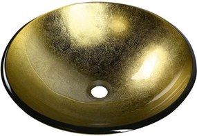 Sapho Beauty - Umyvadlo na desku, průměr 42 cm, sklo/zlatá 2501-22