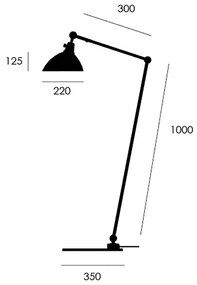 midgard modulární stojací lampa TYPE 556 černá 120 cm