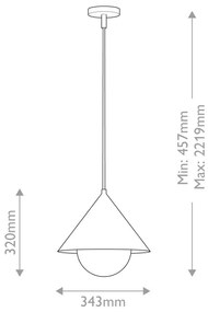 Alora Mood ALM-REMYCK-P-GD -Lustr na lanku REMYCK 1xE27/60W/230V pr.34,3cm zlatá