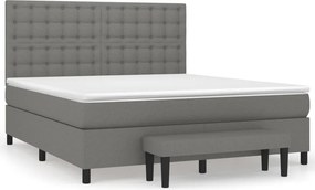 Box spring postel s matrací tmavě šedá 160x200 cm textil 3136926