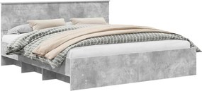 Rám postele s čelo Betonově šedá 180 x 200 cm Kompozitní dřevo 3408826