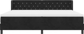 Postel s boxspringem s čelo Černý 200 x 200 cm samet 3341434