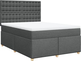 Box spring postel s matrací tmavě šedá 160x200 cm textil 3291346