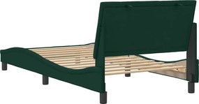 Rám postele bez matrace Hanko tmavě zelená 100 x 200 cm samet 3207834