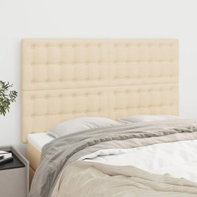 Čelo postele krémové 144x5x118/128 cm látkové 3116769
