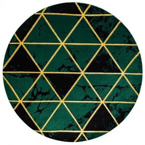 Dywany Łuszczów, Kusový koberec Emerald 1020 green and gold kruh, 200x200 (průměr) kruh, zelená, ložnice