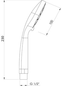 Aqualine Aqualine, Ruční masážní sprcha, 3 režimy, průměr 100mm, ABS/chrom, SC105