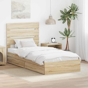 Postel s úložným prostorem se zásuvkou Sonoma dub 70 x 190 cm 3411934