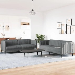 2dílná sedací souprava tmavě šedá textil 3209239