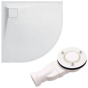 BPS-koupelny Čtvrtkruhová akrylátová sprchová vanička HYD-RSV-ALBA 90x90 bílá