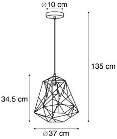 Průmyslové závěsné svítidlo zlaté - Framework Basic